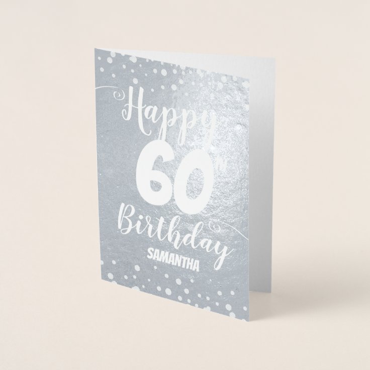 60e Happy Birthday Custom Foil-kaart Folie Kaarten | Zazzle.nl