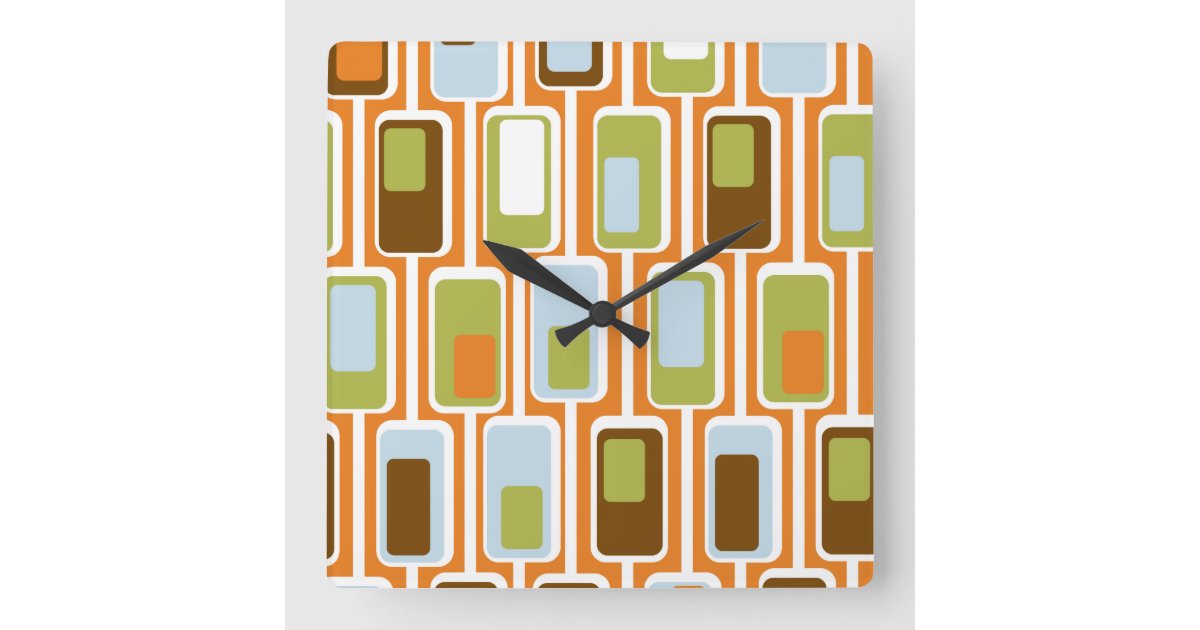 60s Boxes Vierkante Klok | Zazzle.nl