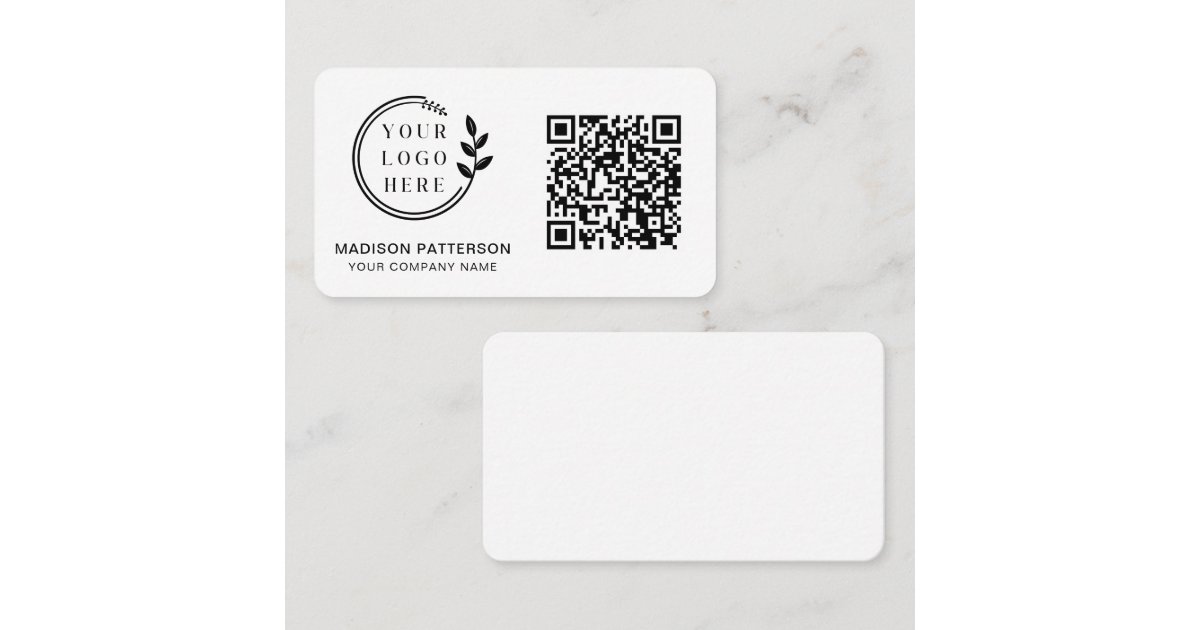 Aangepaste Logo Simple Modern Minimalist QR-code Visitekaartje | Zazzle.nl