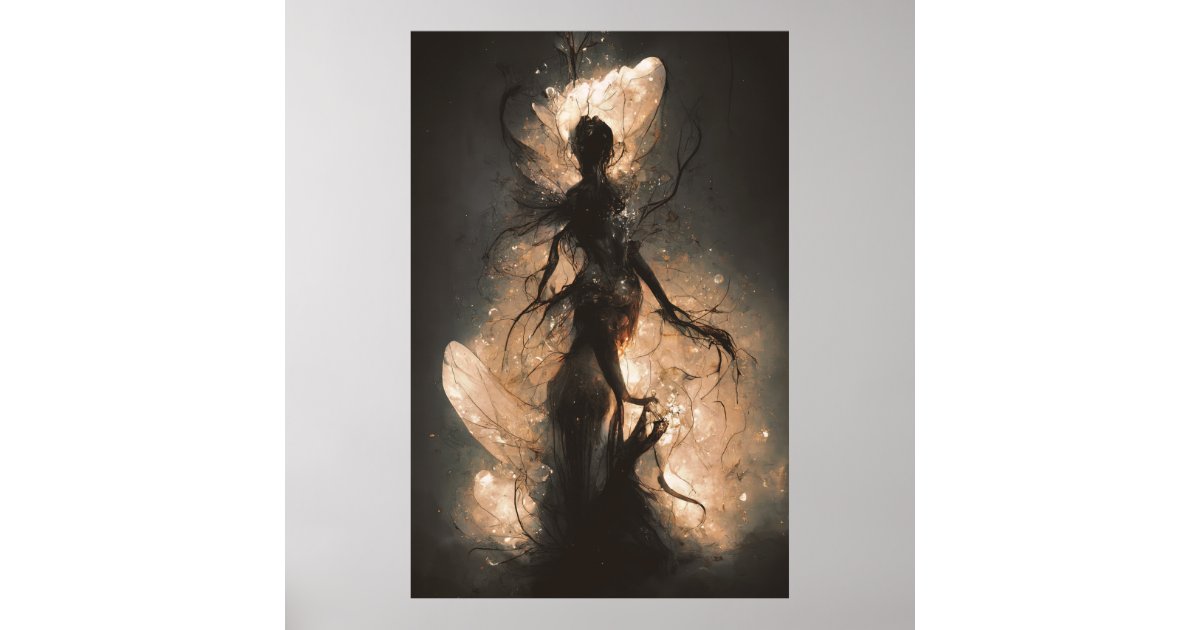 Abstracte golflengte, Horror Faerie, AI Art Poster | Zazzle.nl