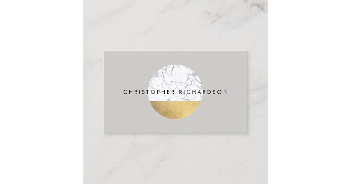 Abstracte Modernist Marmer/Gold Cirkel Logo Visitekaartje | Zazzle.nl