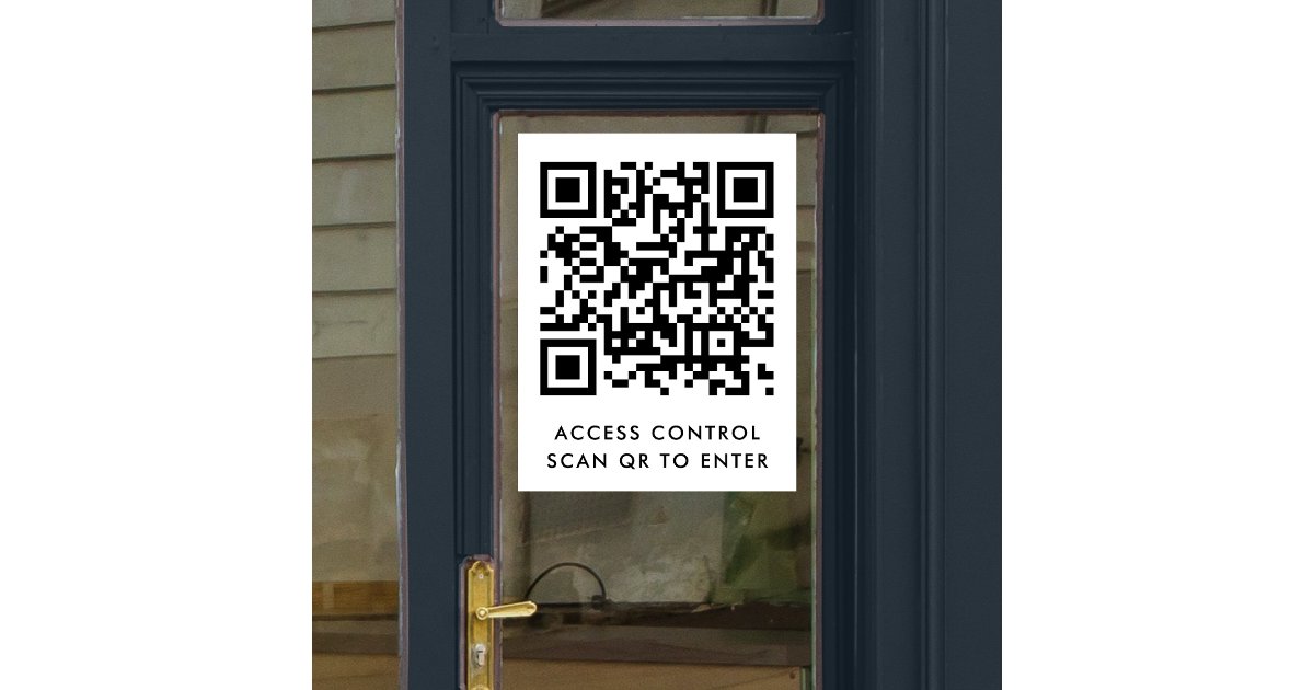 Access Control Door Lock QR Code Scan to Enter Raamsticker | Zazzle.nl