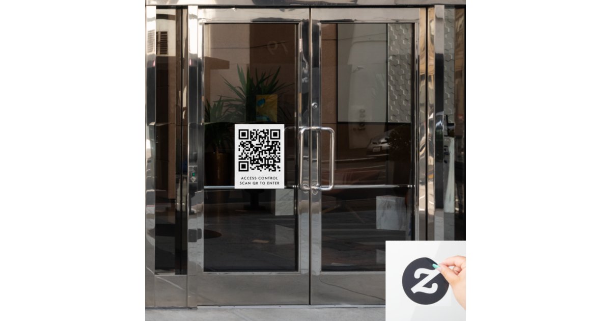 Access Control Door Lock QR Code Scan to Enter Raamsticker | Zazzle.nl