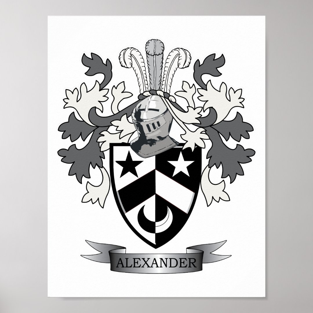 Alexander Family Crest Coat of Arms Poster | Zazzle.nl