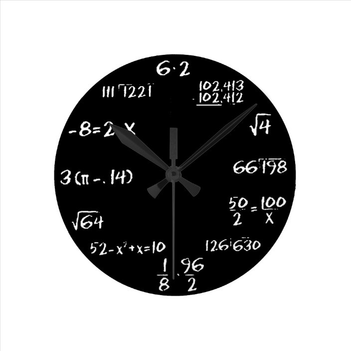 Algebra Wall Clock - BLACK Ronde Klok | Zazzle.nl