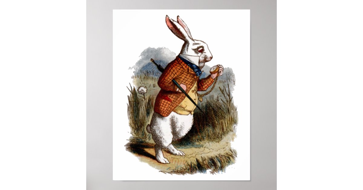 Alice in Wonderland White Rabbit Personalize Poster | Zazzle.nl