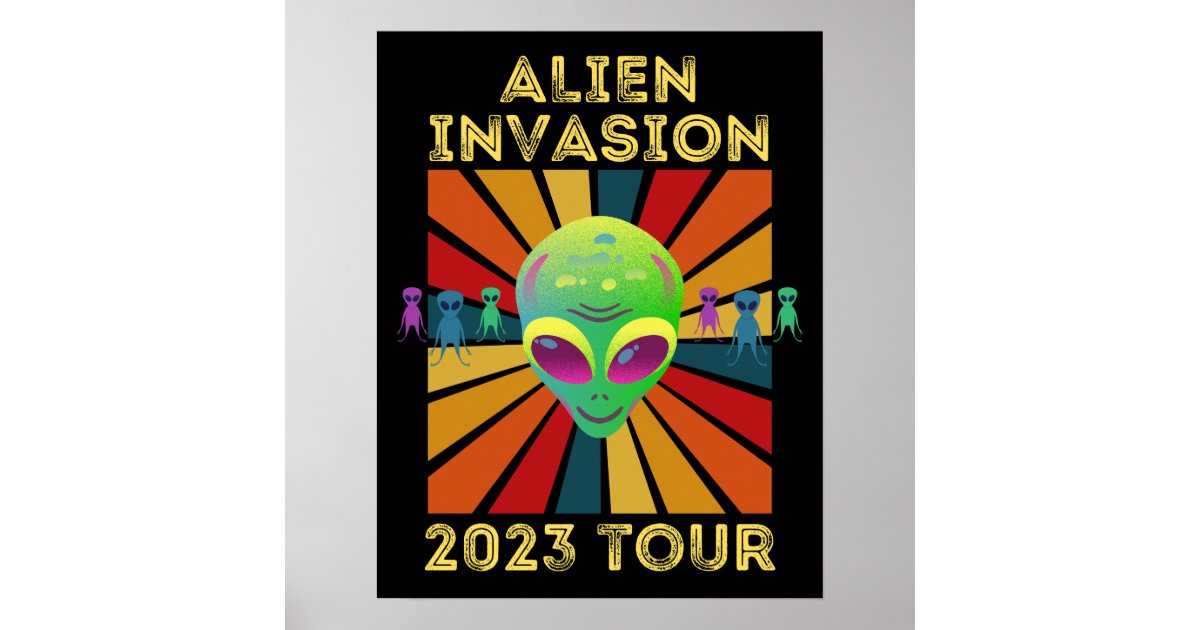 Alien Invasion Retro 2023 Tour Poster | Zazzle.nl