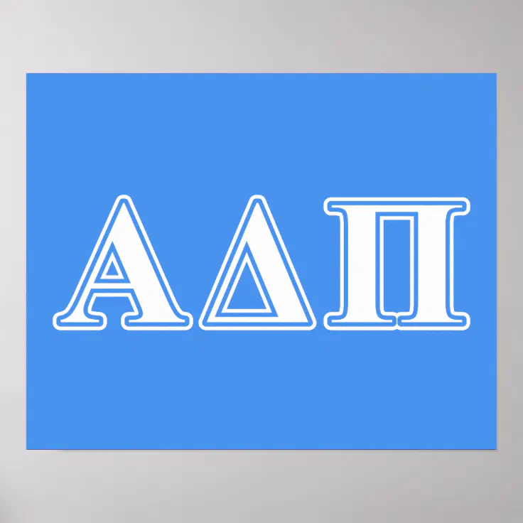 Alpha Delta Pi Dark Blue en White Letters Poster | Zazzle.nl