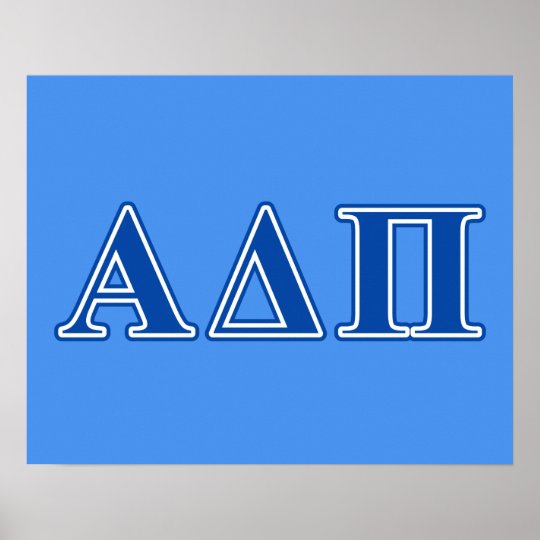 Alpha Delta Pi Dark Blue Letters Poster | Zazzle.nl