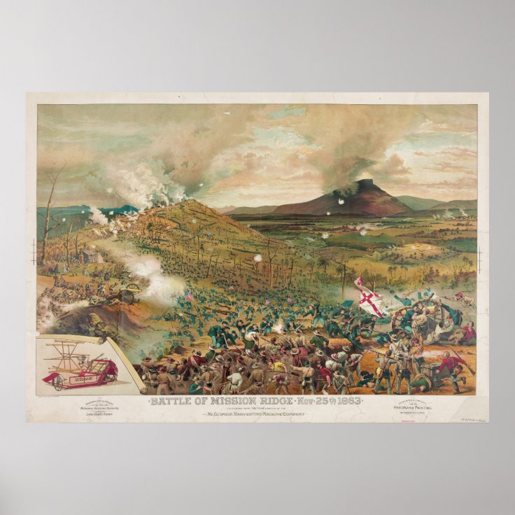 Amerikaanse burgeroorlog - Slag om missionair Ridg Poster | Zazzle.nl