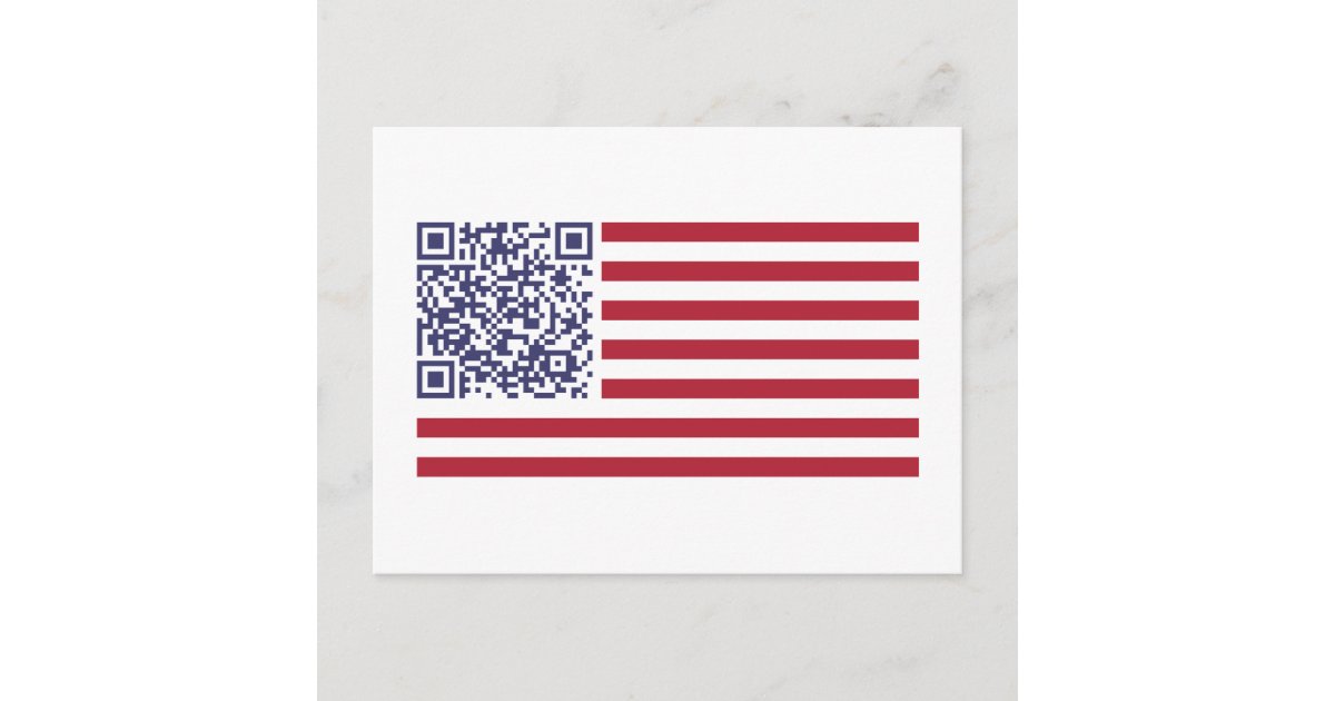 Amerikaanse vlag National Anthem QR Code Briefkaart | Zazzle.nl