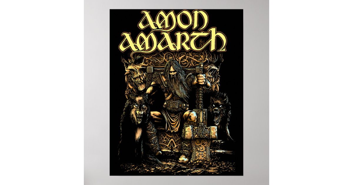 Amon Amarth Thor Band Officiële Logo Poster | Zazzle.nl