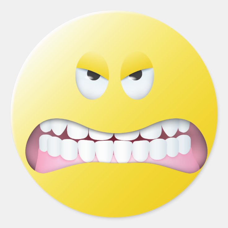 Angry Face Ronde Sticker | Zazzle.nl