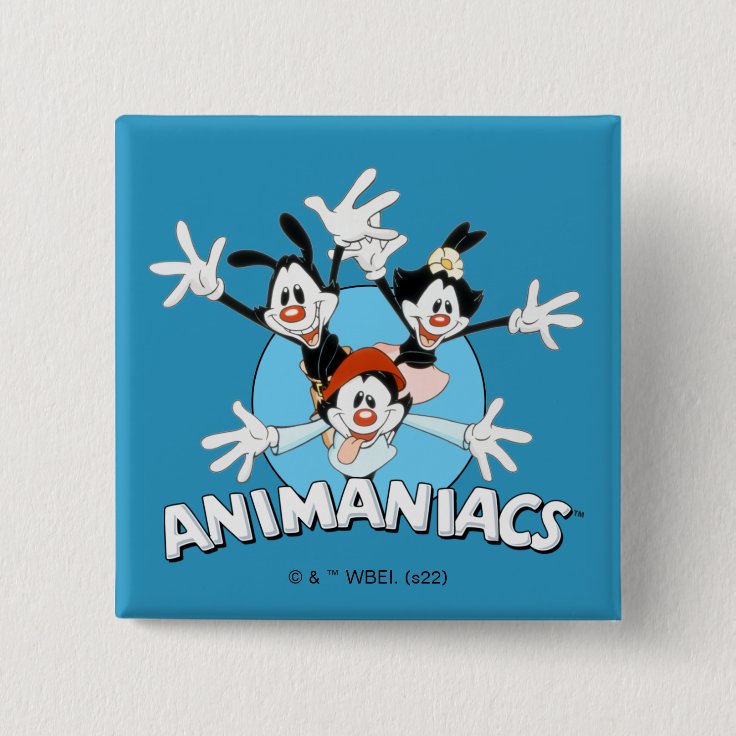 Animaniacs | Warner Siblings Arms Wide Graphic Vierkante Button 5,1 Cm ...