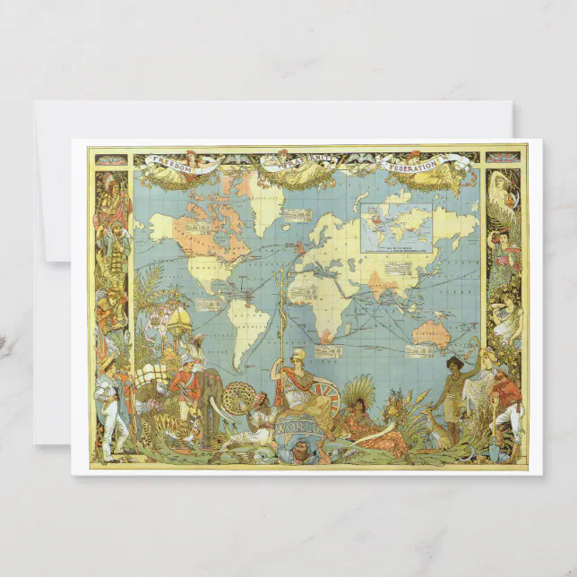 Antique World Map of the British Empire, 1886 | Zazzle.nl