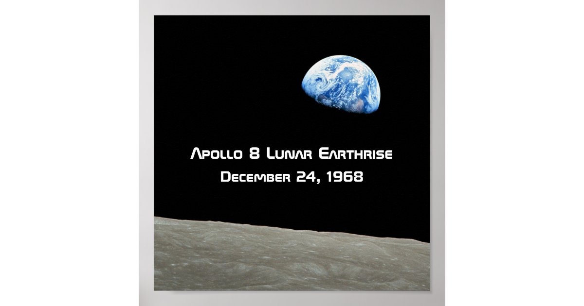 Apollo 8 Lunar Earthrise 50ste Jubileum Poster | Zazzle.nl