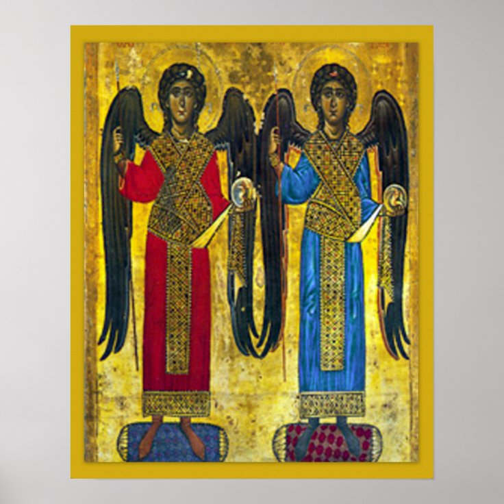 Archangel Angel Michael en Gabriel Icon Poster | Zazzle.nl