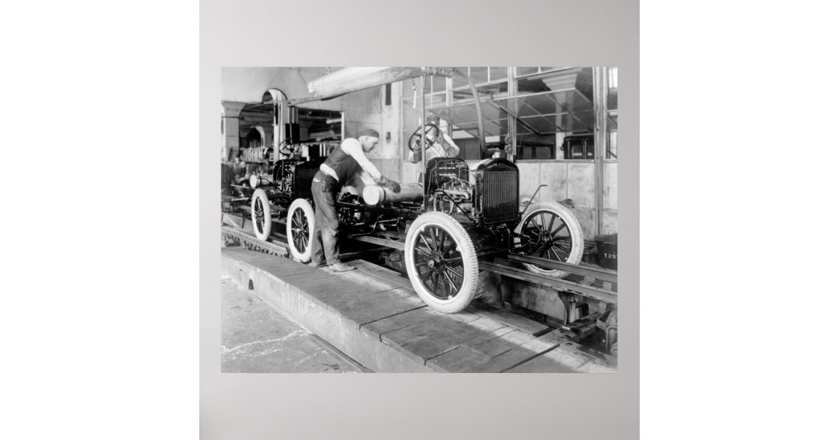 Auto Assembly Line, 1920s Poster | Zazzle.nl