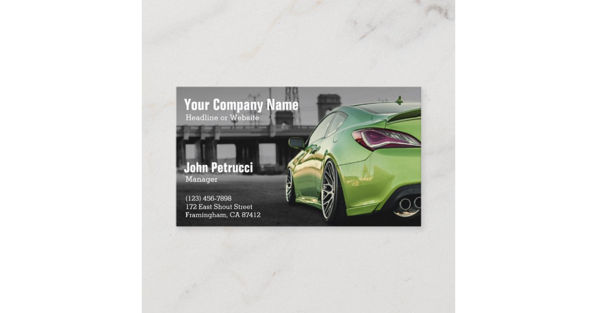 Auto Verre Groene Super Sport Auto Achterkant Visitekaartje | Zazzle.nl
