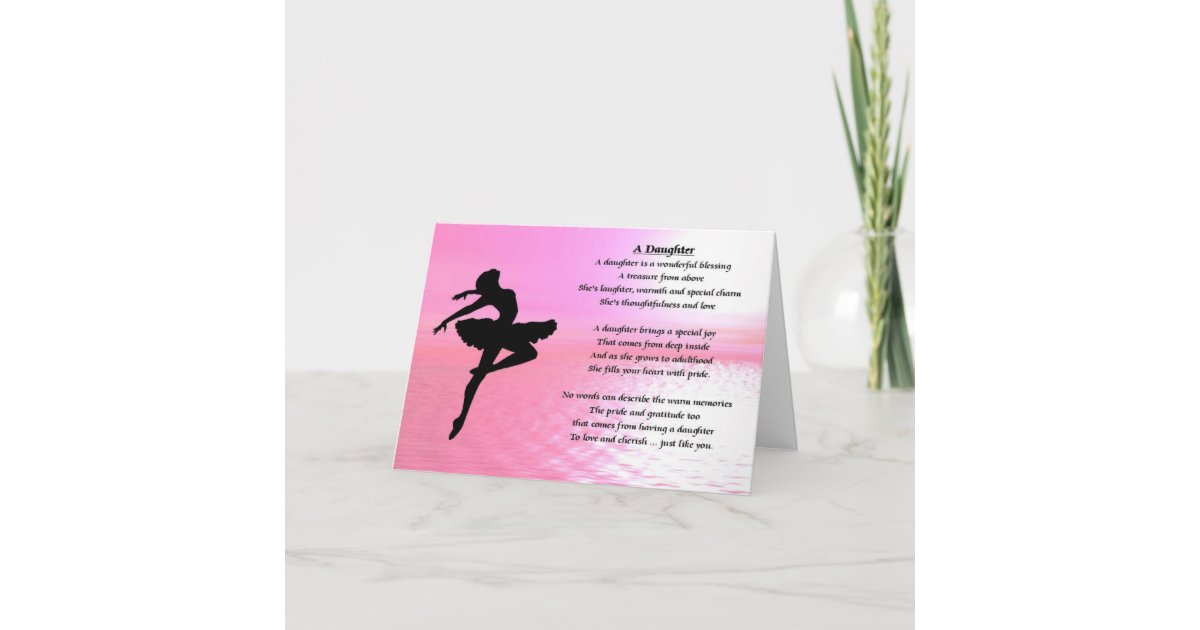 Ballerina - Daughter Poem Card Kaart | Zazzle.nl