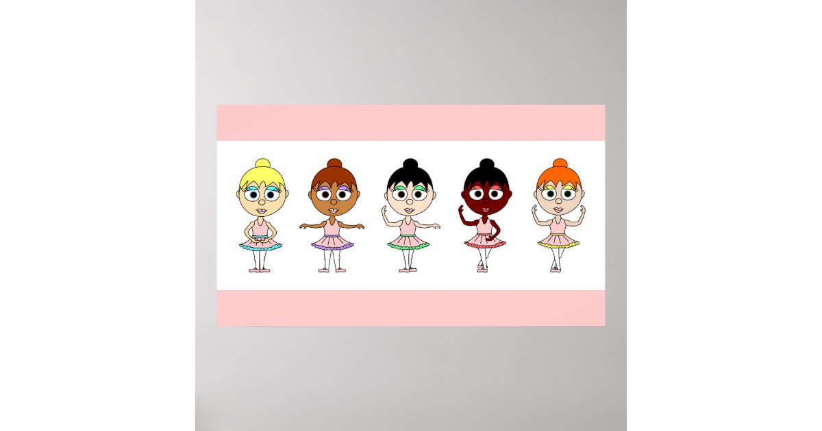 Balletposities Poster - Cute Ballerinas | Zazzle.nl