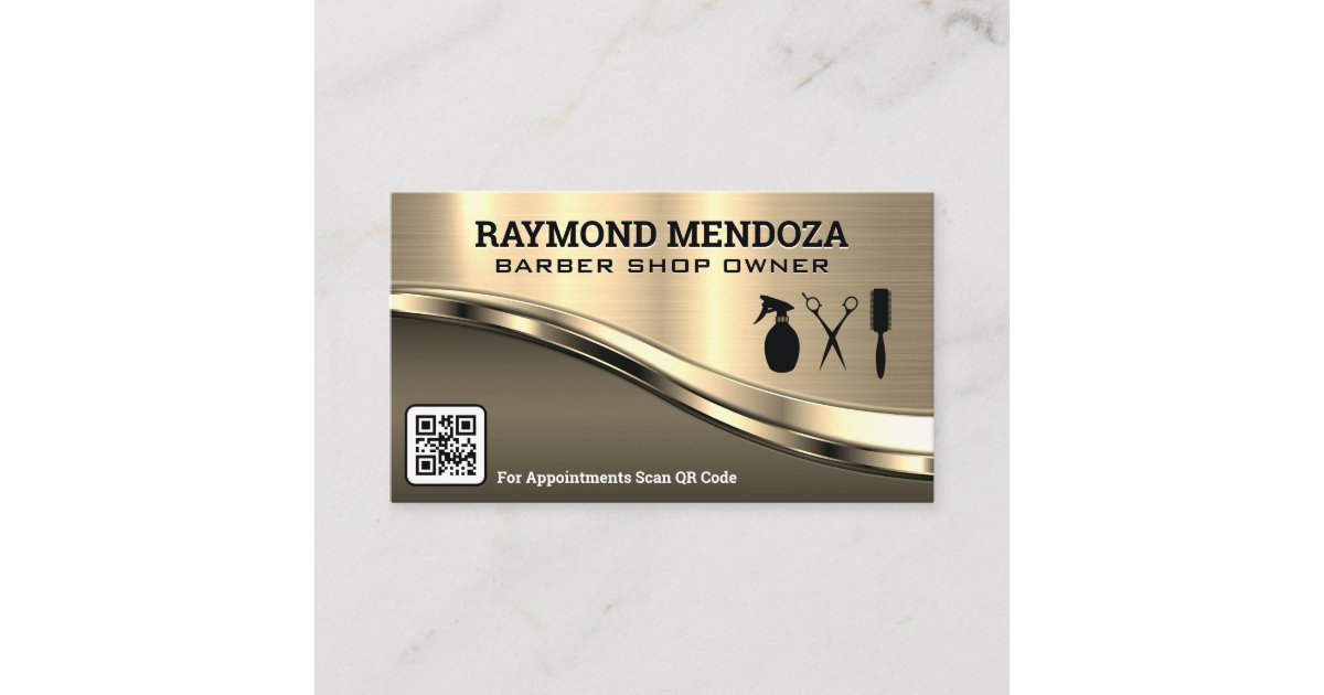 Barbergereedschap | QR-code | Metaal Visitekaartje | Zazzle.nl