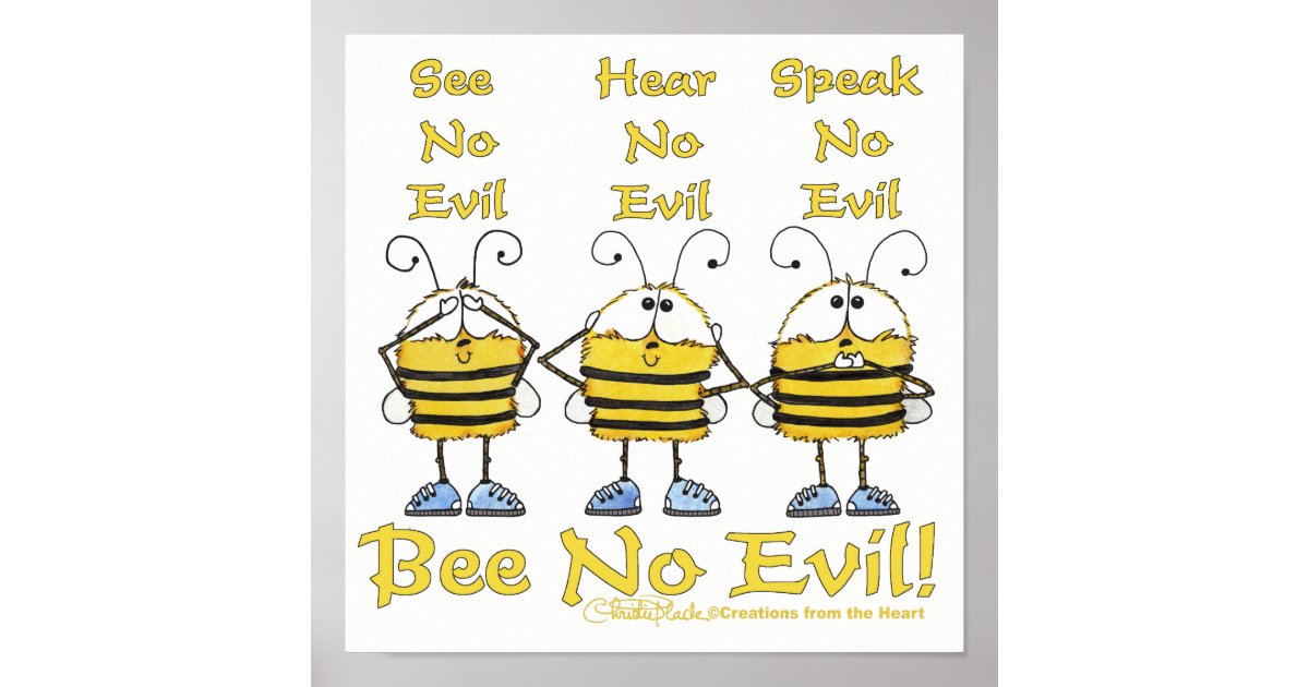 "Bee No Evil" bijen Poster | Zazzle.nl