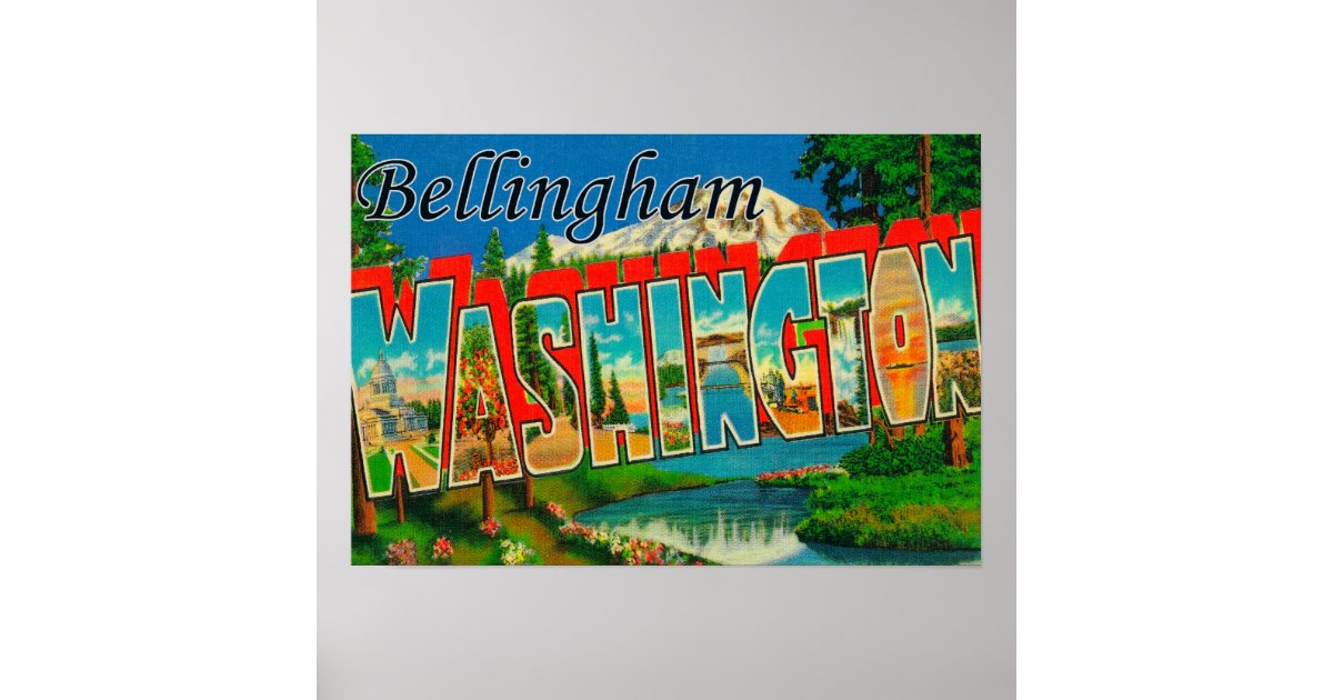 Bellingham, Washington - Grote Letter-scènes Poster | Zazzle.nl