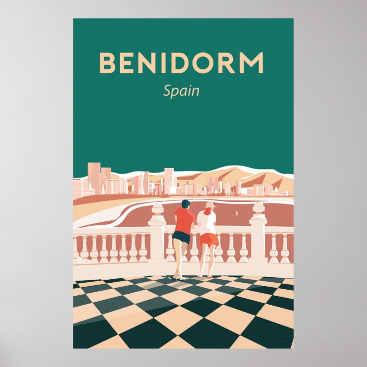 Benidorm Espana Benidorm spanje, reisposter Poster | Zazzle.nl