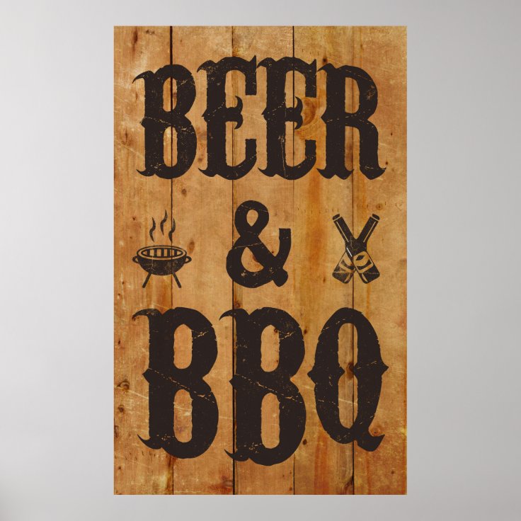 Bier en BBQ Poster | Zazzle.nl