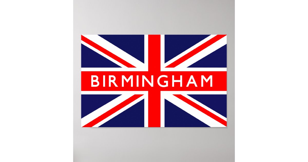 Birmingham UK Flag Poster | Zazzle.nl