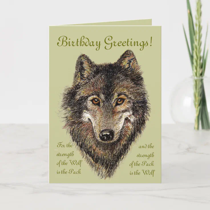 Birthday Wolf, Wolven & Quote, Animal, Kaart | Zazzle.nl