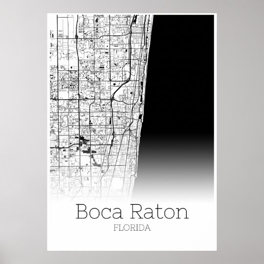 Boca Raton Map - Florida - City Map Poster | Zazzle.nl