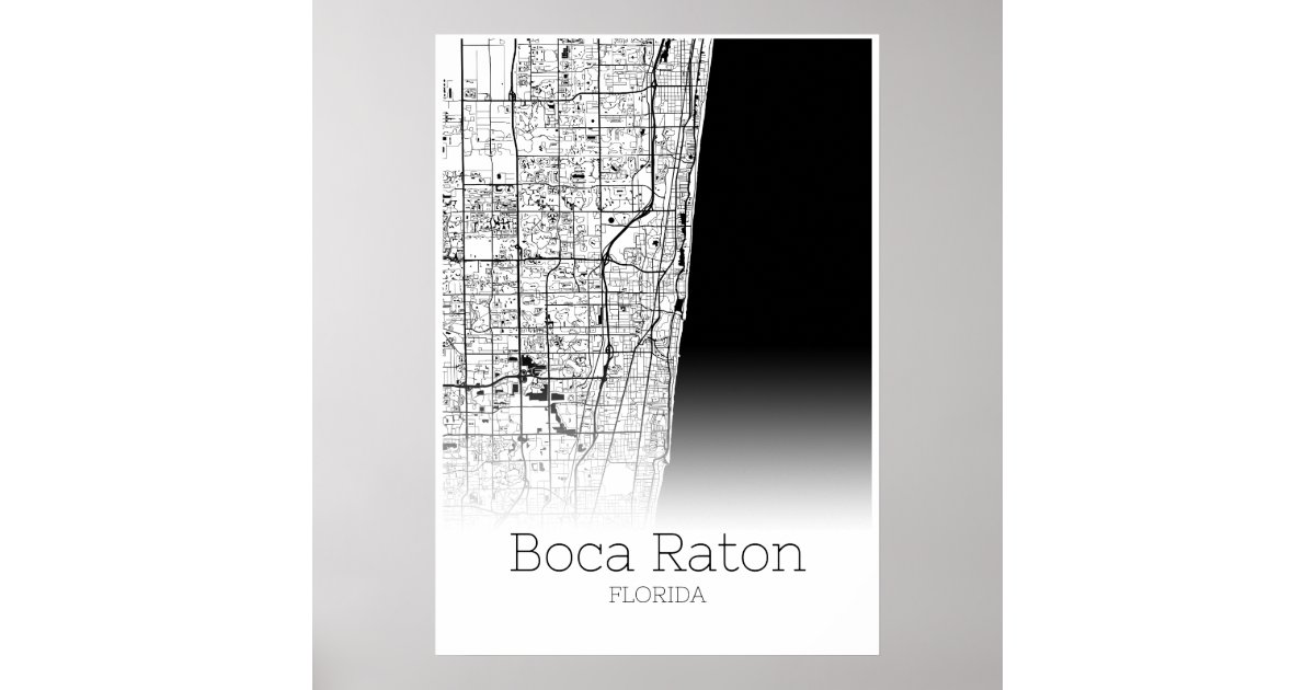 Boca Raton Map - Florida - City Map Poster | Zazzle.nl