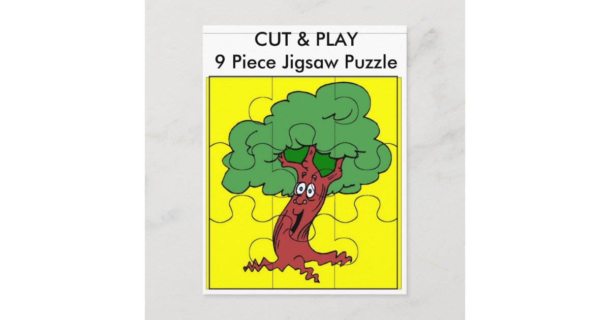 Boom, CUT & PLAY 9 stuk puzzel Briefkaart | Zazzle.nl