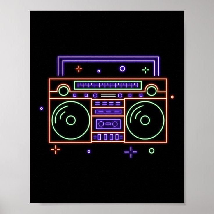 Boombox tapedrik Beatbox Vintage Oude School 80S Poster | Zazzle.nl