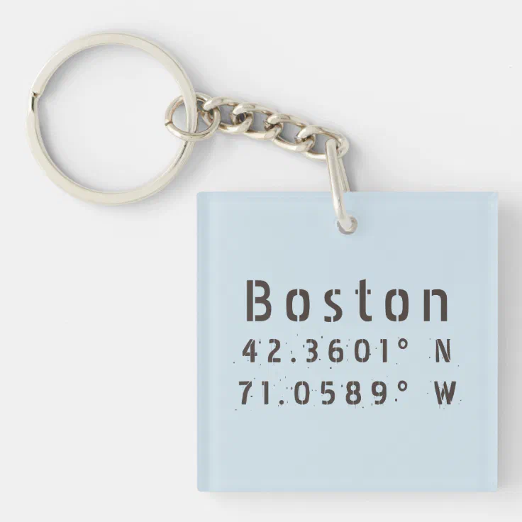 Boston Latitude Longitude Sleutelhanger | Zazzle.nl