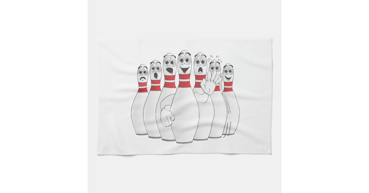 Bowling Pin Crying Towel Cartoon Theedoek | Zazzle.nl