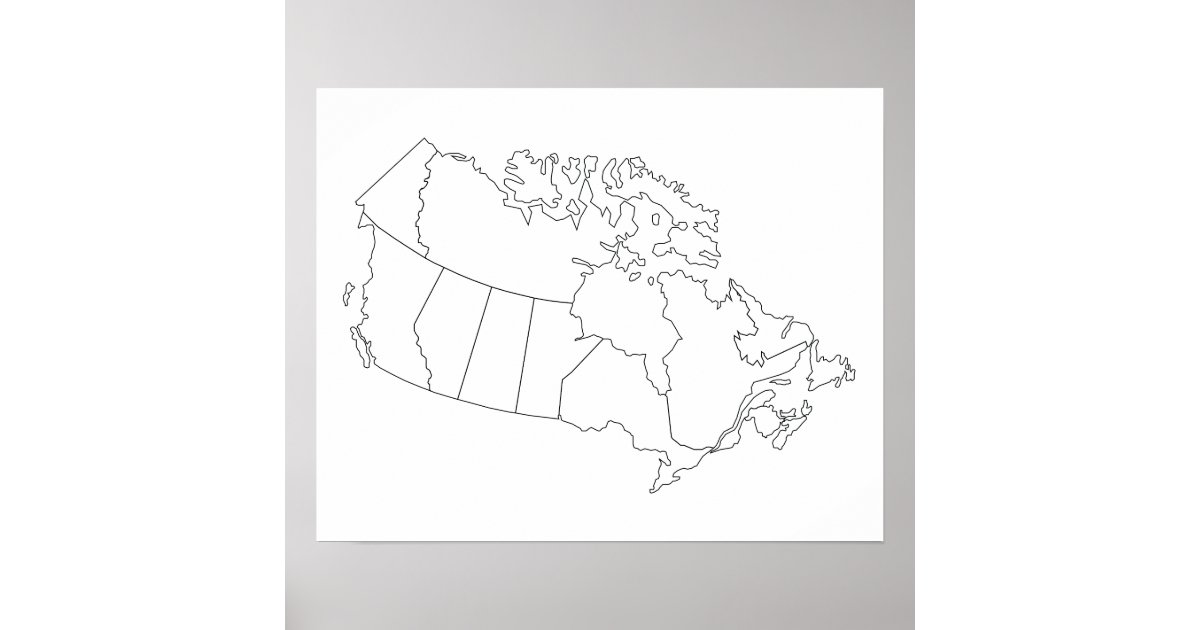 Canada Map Outline Poster | Zazzle.nl