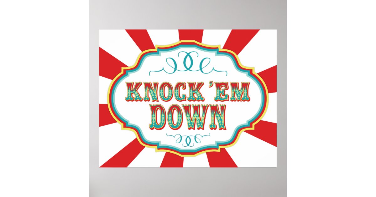 Carnival Game Sign Knock Down Poster | Zazzle.nl