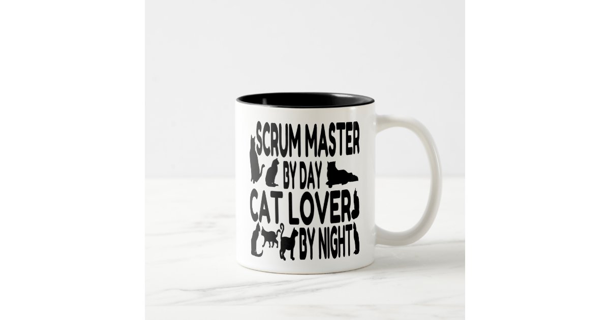 Cat Lover Scrum Master Tweekleurige Koffiemok | Zazzle.nl