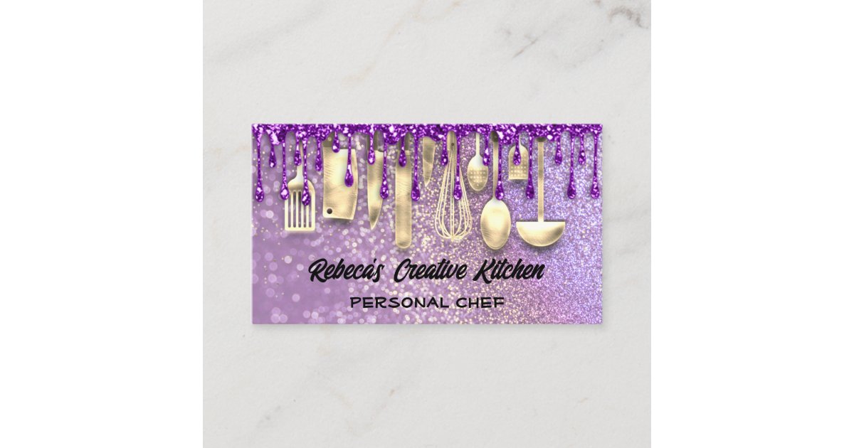 Catering Personal Chef Restaurant QR Code Paars Visitekaartje | Zazzle.nl