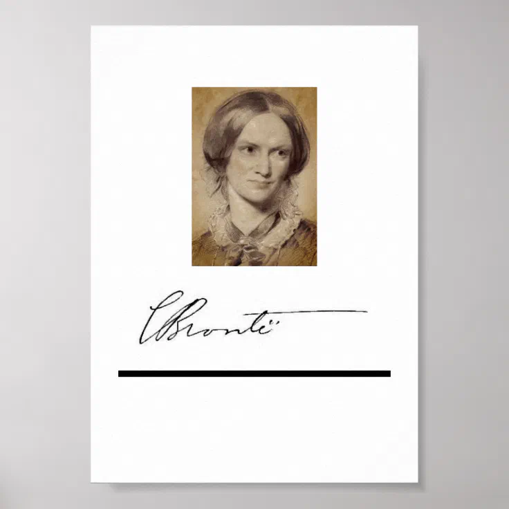 Charlotte Brontë portret en handtekening Poster | Zazzle.nl