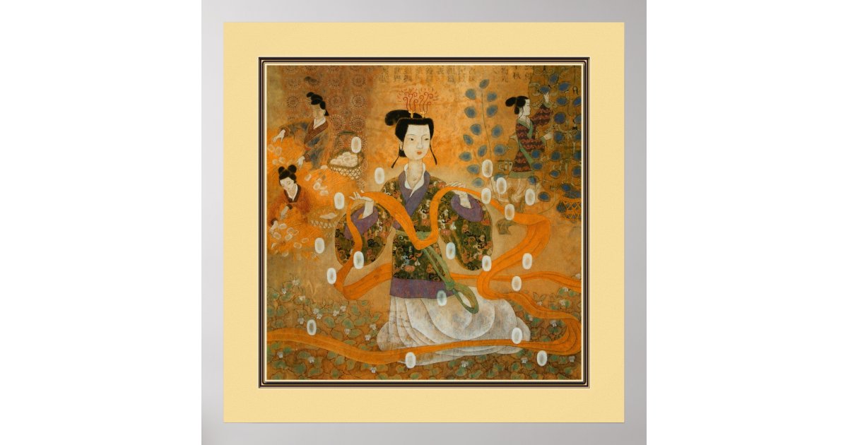 Chinees ouderlijk schilderij, dames poster | Zazzle.nl