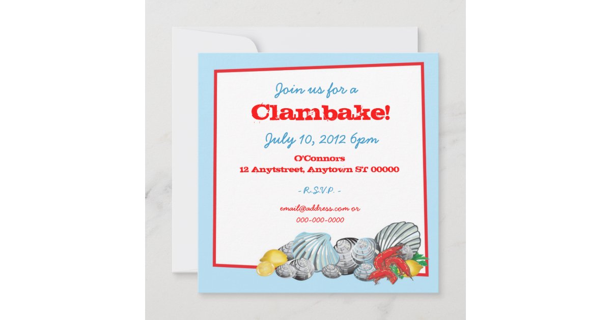 Clambake Invitation Kaart | Zazzle.nl