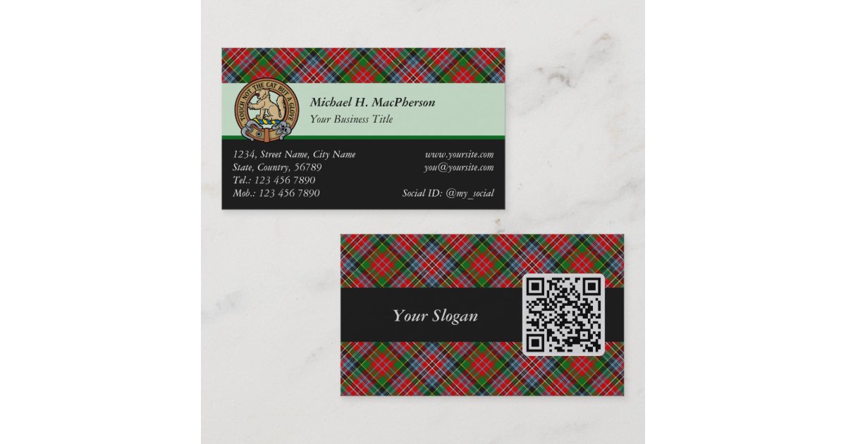 Clan MacPherson Tartan-Visitekaartje Visitekaartje | Zazzle.nl