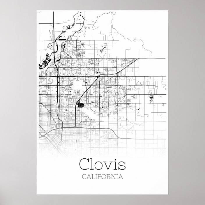 Clovis Map - California - City Map Poster | Zazzle.nl