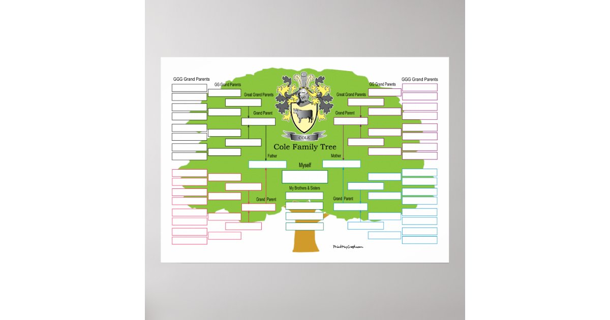 Cole Family Tree Poster | Zazzle.nl