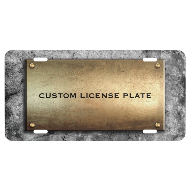 Cool Bronze Plaque Grey Concrete Custom License Nummerplaat | Zazzle.nl