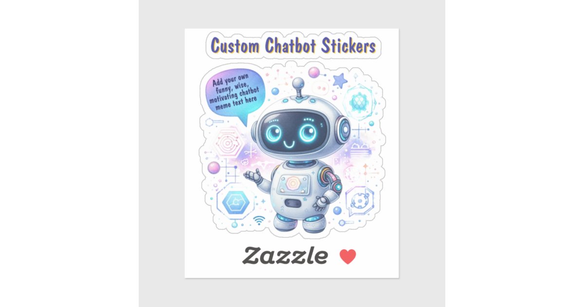 Creëer Talking Chatbot Memes Cartoon Sjablonen Sticker | Zazzle.nl